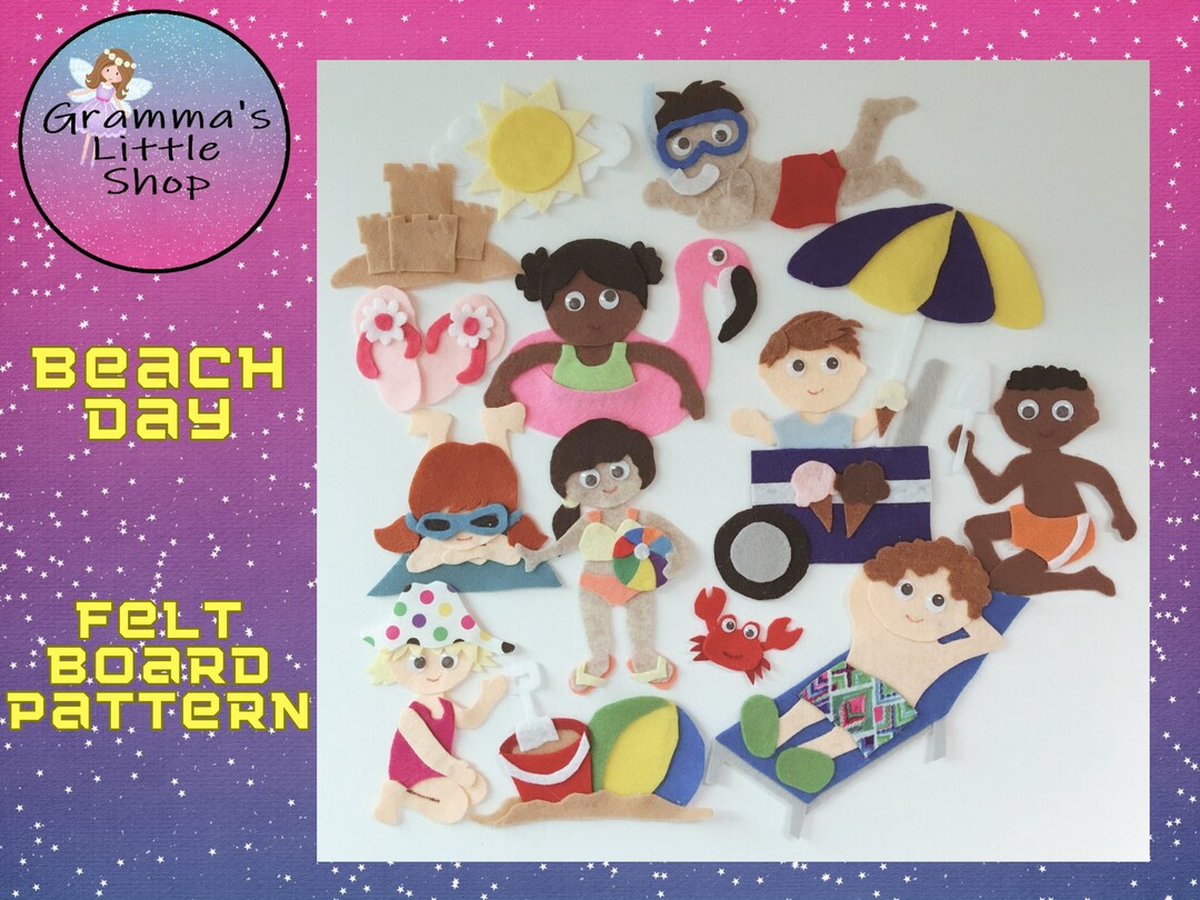 Beach Day Felt Board Pattern PDF Downloadable Pattern - Etsy