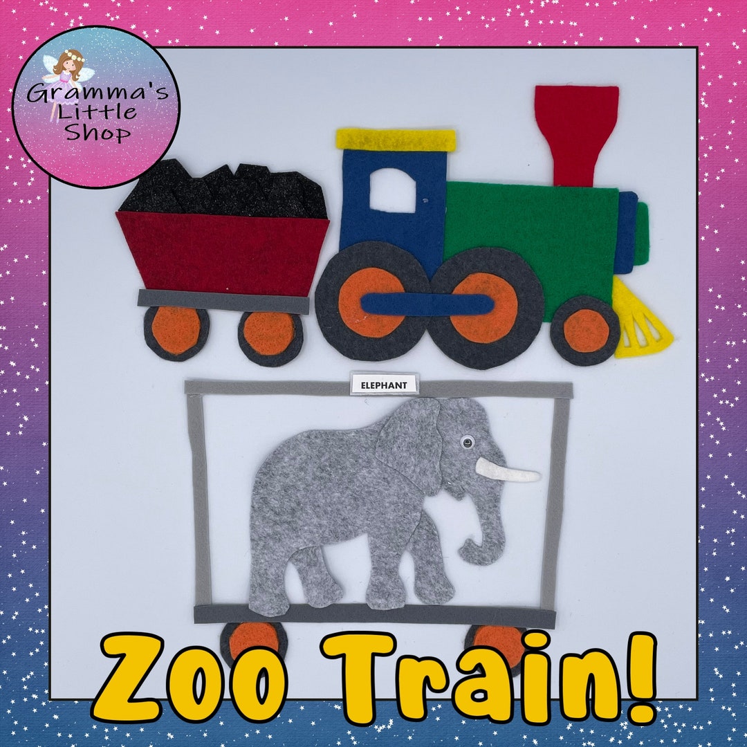 Zoo Train, Felt Pattern, Felt Story Board Pattern for Animals, Train ...