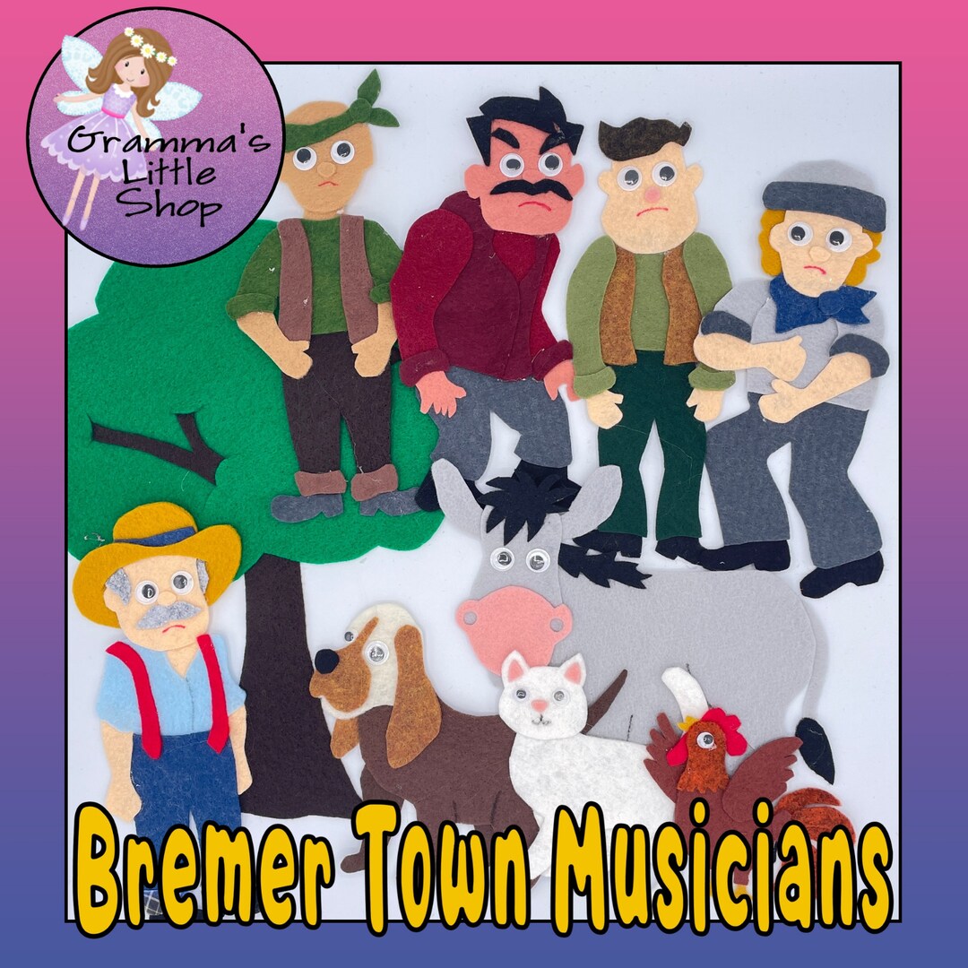 Bremer Town Musicians Felt Story Board Pattern - Storytelling Fun for ...