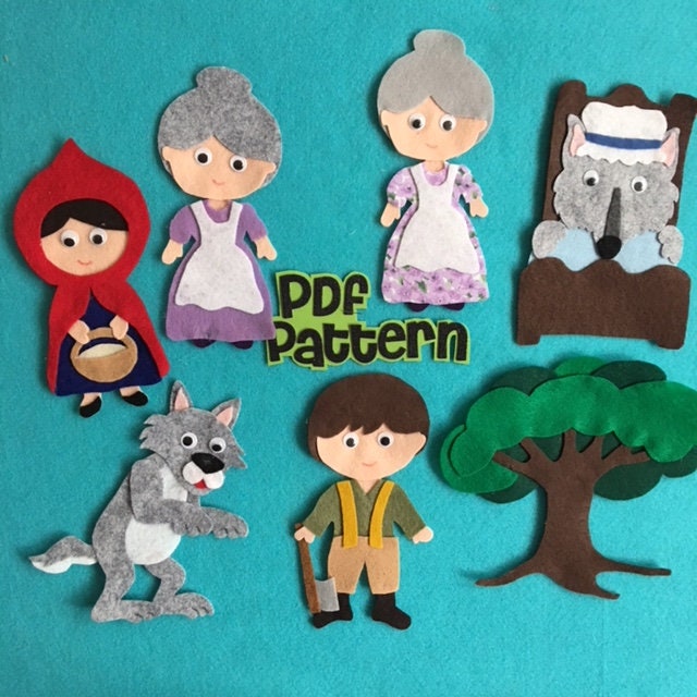 Little Red Riding Hood and the Big Bad Wolf Felt Board Pattern | Etsy ...