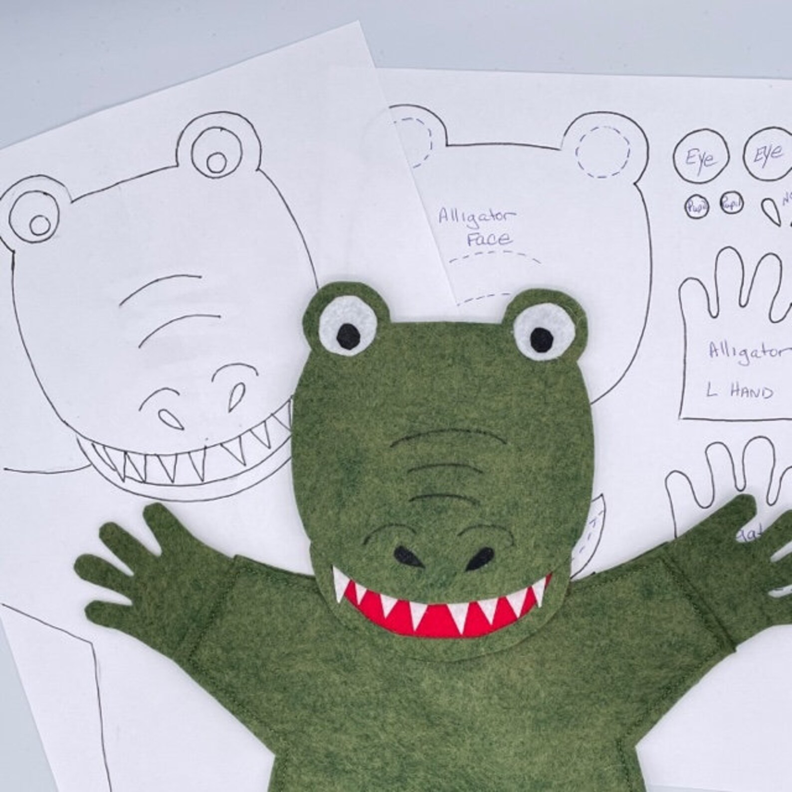 Alligator Felt Hand Puppet Sewing Pattern (PDF Pattern) - Etsy