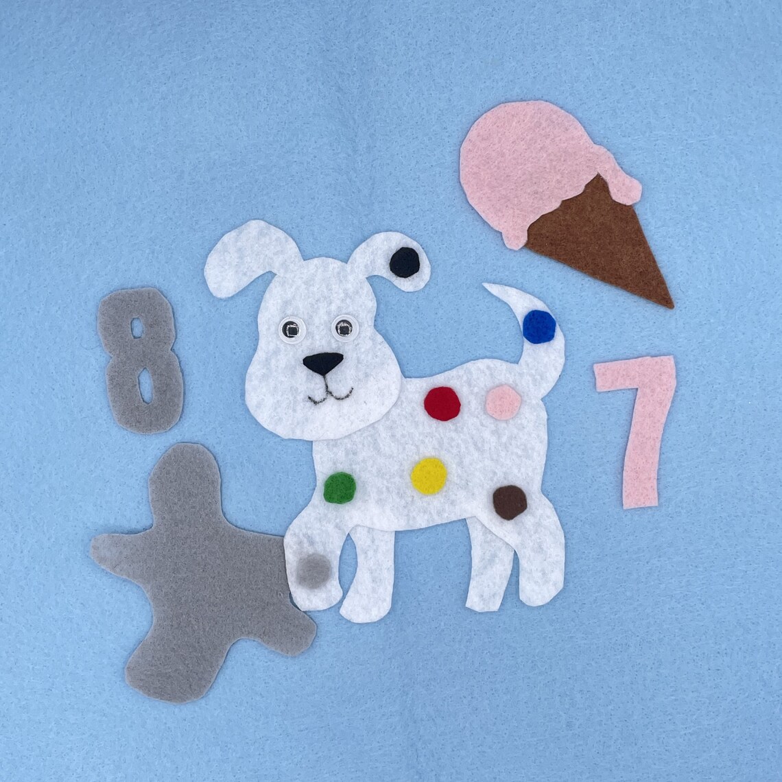 Dog's Colorful Day Felt Story Pattern – Educational Color Activity (PDF ...