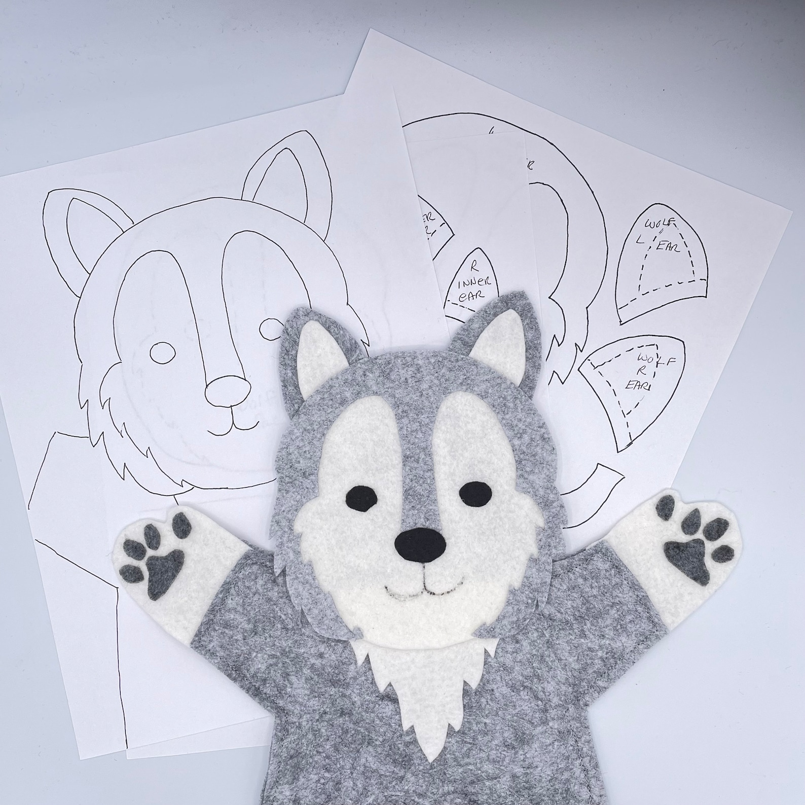 Wolf Hand Puppet Pattern PDF Pattern for Hand Puppet Puppet - Etsy
