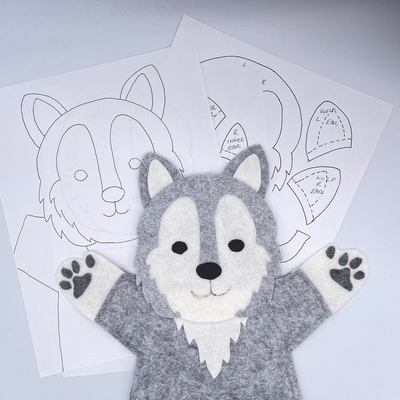 Wolf Hand Puppet Pattern PDF Pattern for Hand Puppet Puppet - Etsy