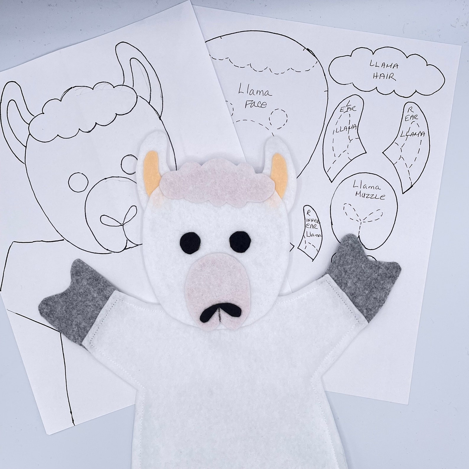 Llama Hand Puppet Pattern PDF Pattern for Hand Puppet Puppet - Etsy