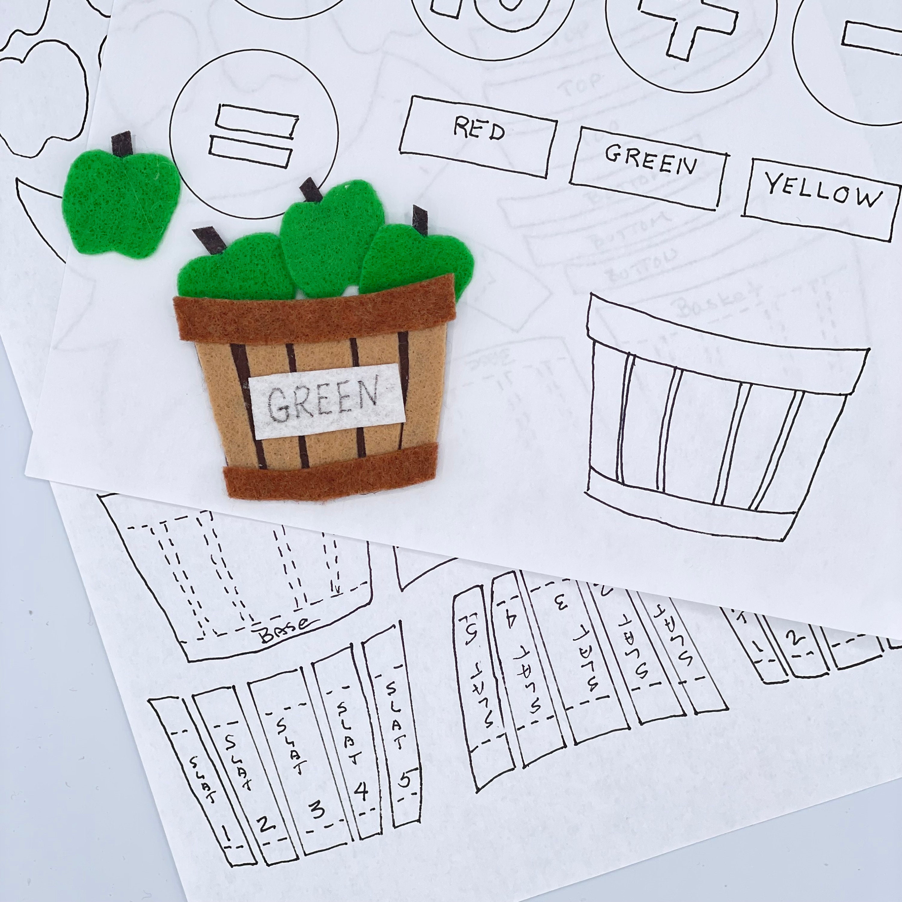 Apple Math Felt Pattern for Simple Counting Addition and - Etsy