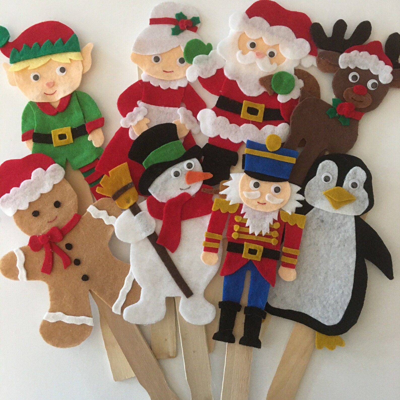 Santa and His Friends Felt Pattern Felt Story or Felt Stick - Etsy