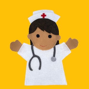 Nurse Hand Puppet Pattern for Pretend Play - DIY Pattern or Template - Etsy