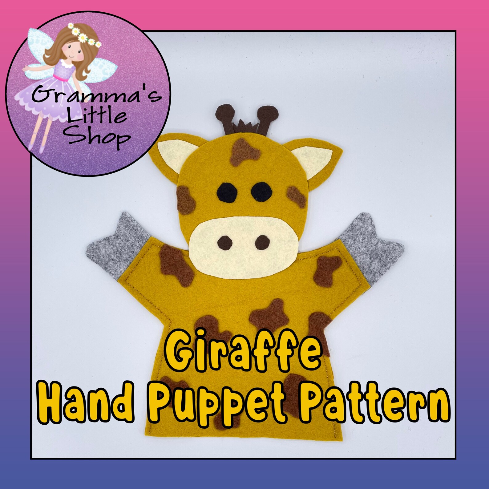 Giraffe Hand Puppet Pattern PDF Pattern for Hand Puppet - Etsy