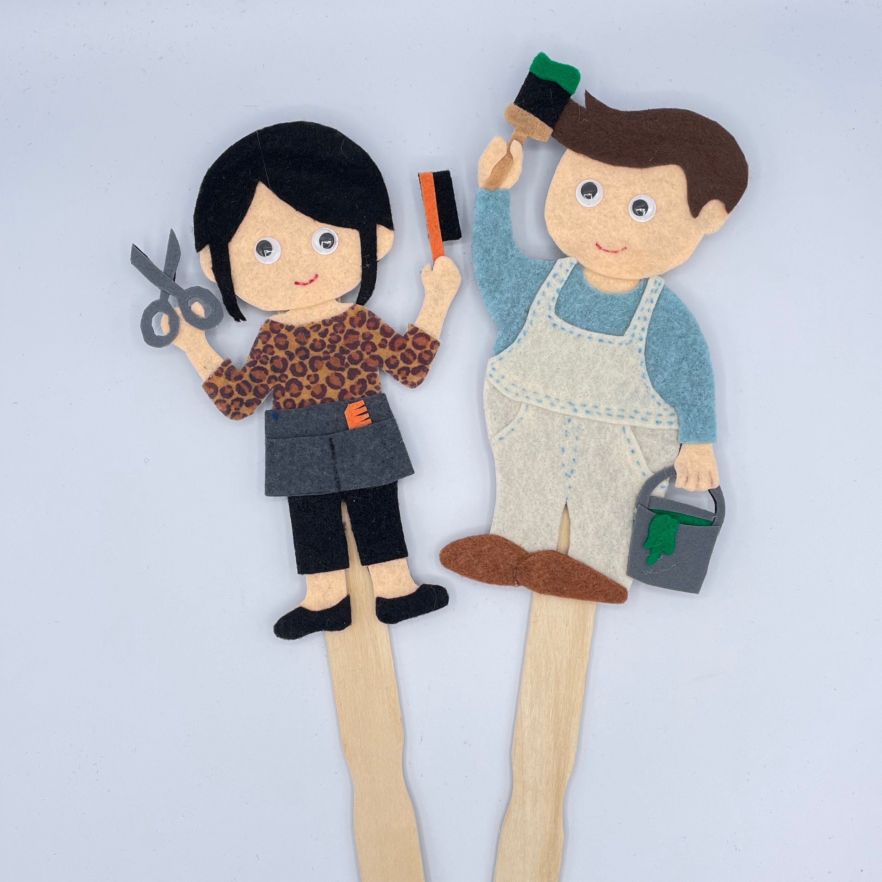 Community Helpers 2 Felt Board or Stick Puppet Patterns PDF - Etsy