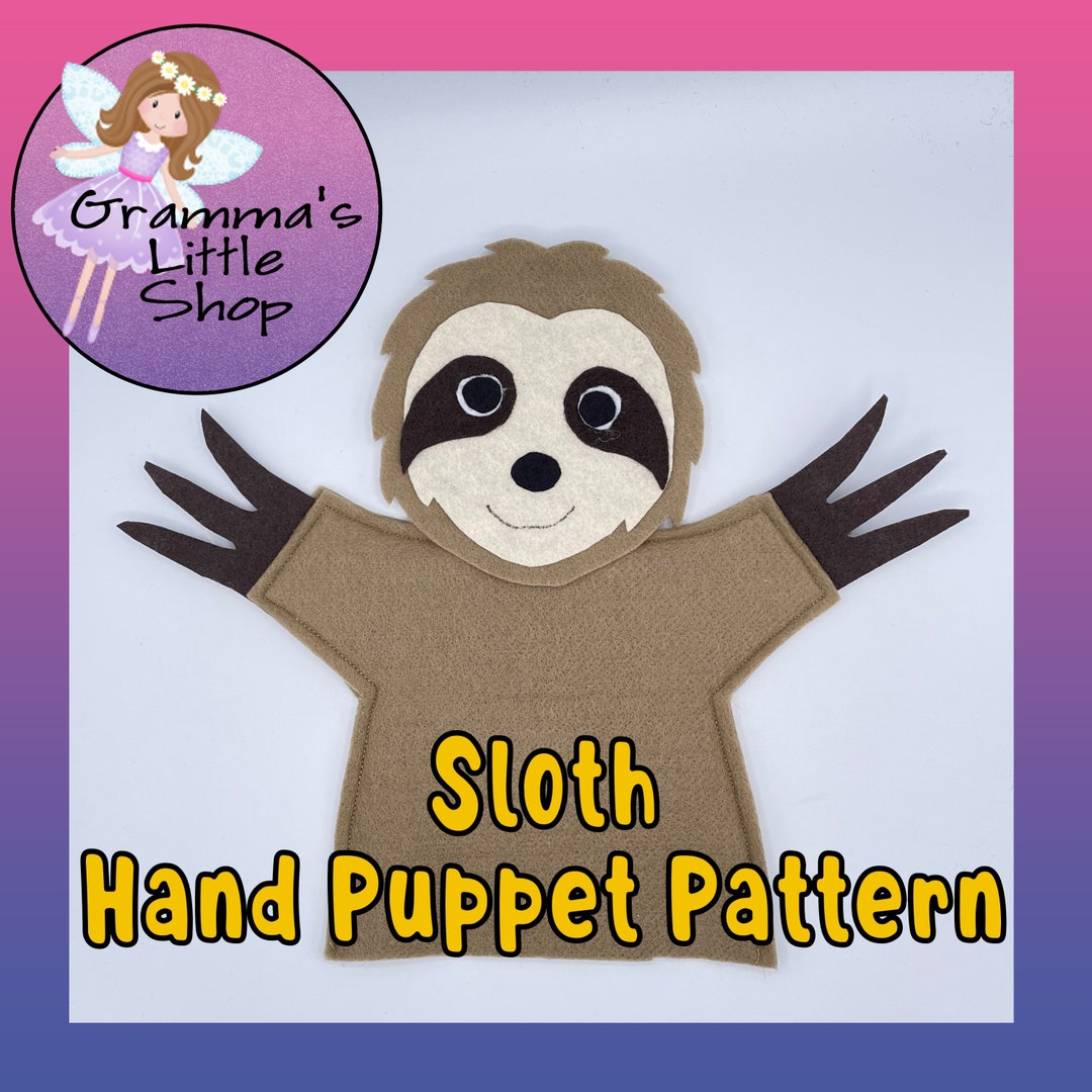 Sloth Hand Puppet Pattern, PDF Pattern for Hand Puppet, Puppet Sewing Pattern, Easy Puppet ...