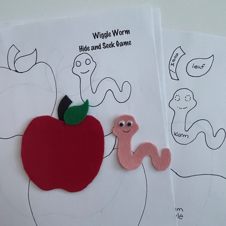 Wiggle Worm and Apples Playing Hide and Seek Felt Board | Etsy