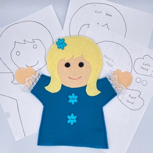 Girl Felt Hand Puppet Sewing Pattern (PDF Pattern) - Etsy
