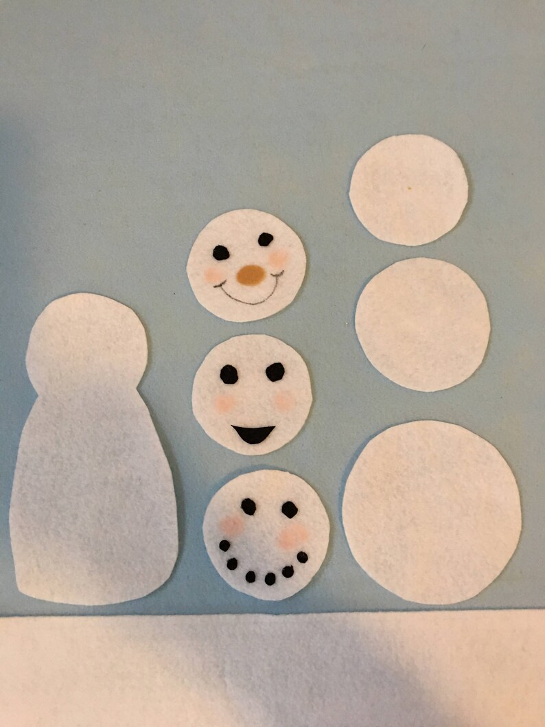 Snowman Pattern for Felt Board Play - PDF PATTERN ONLY - Etsy