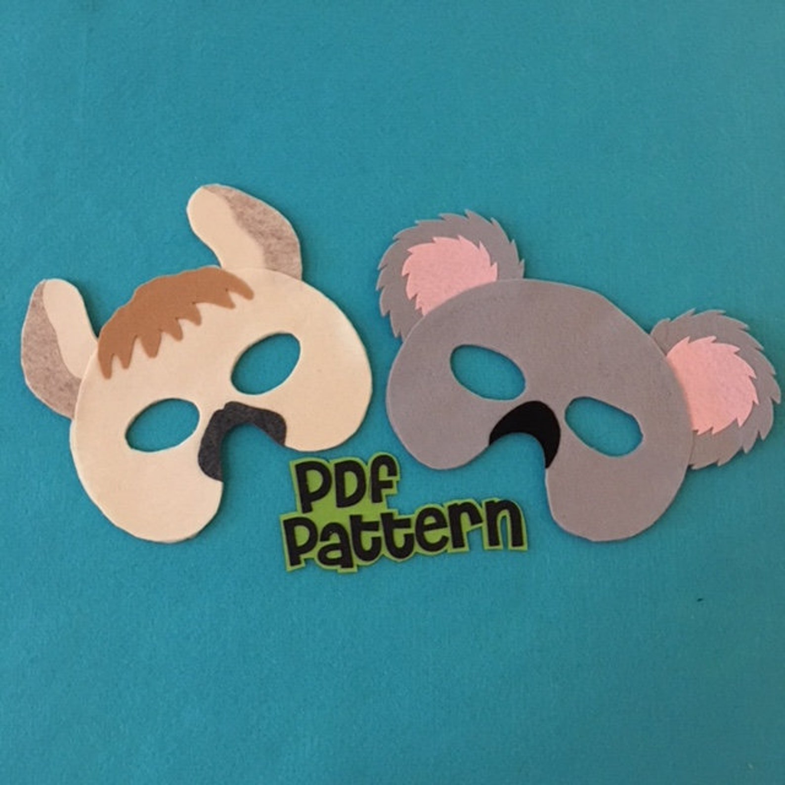 Llama Koala and Giraffe Masks Patterns for Pretend Play Zoo | Etsy