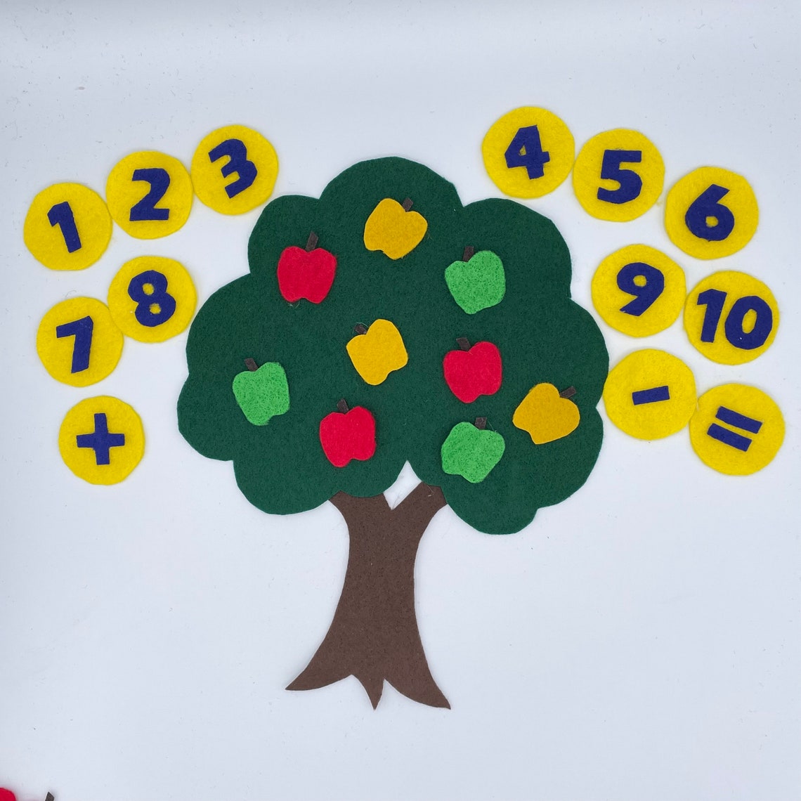 Apple Math Felt Pattern for Simple Counting Addition and - Etsy