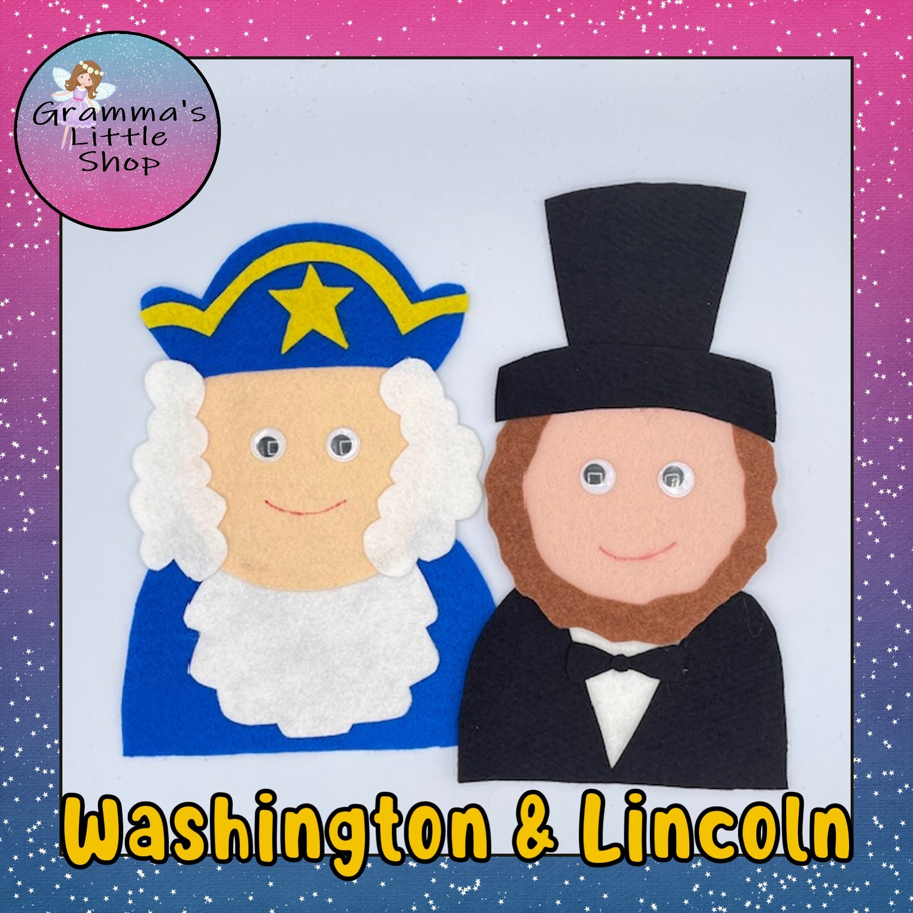 George Washington and Abraham Lincoln Felt Patterns - Etsy