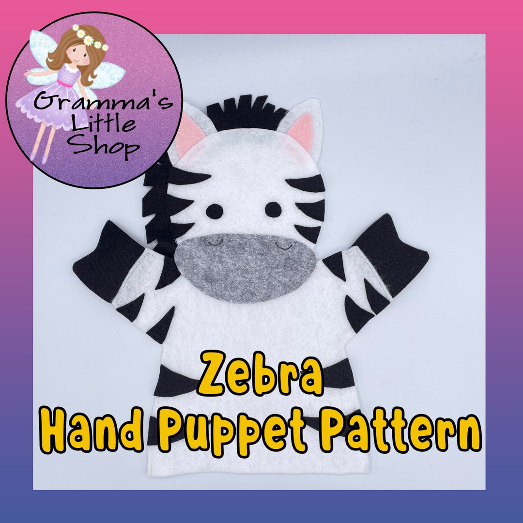 Zebra Hand Puppet Pattern, PDF Pattern for Hand Puppet, Puppet Sewing ...