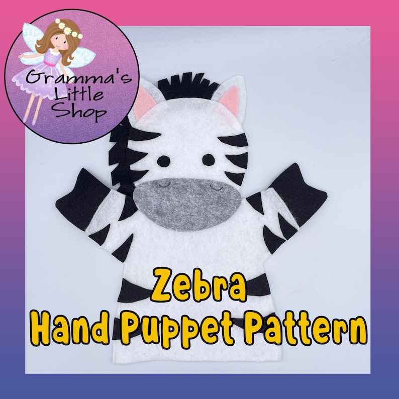 Zebra Hand Puppet Pattern PDF Pattern for Hand Puppet Puppet - Etsy