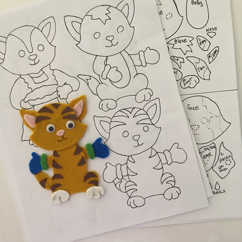 3 Little Kittens Lost Their Mittens Felt Story Pattern PDF - Etsy