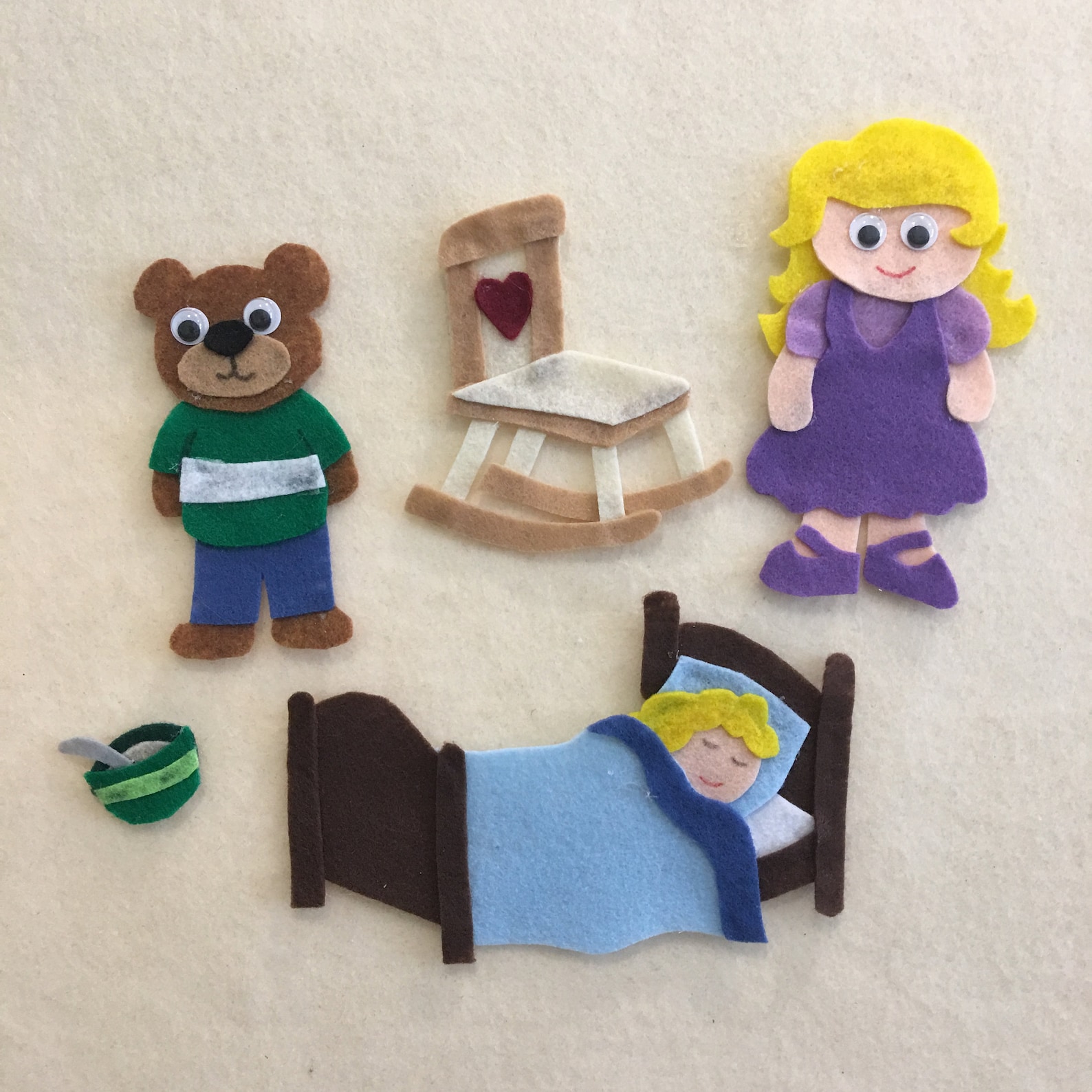 Goldilocks and the 3 Bears, PDF PATTERN for Use on a Felt or Flannel ...