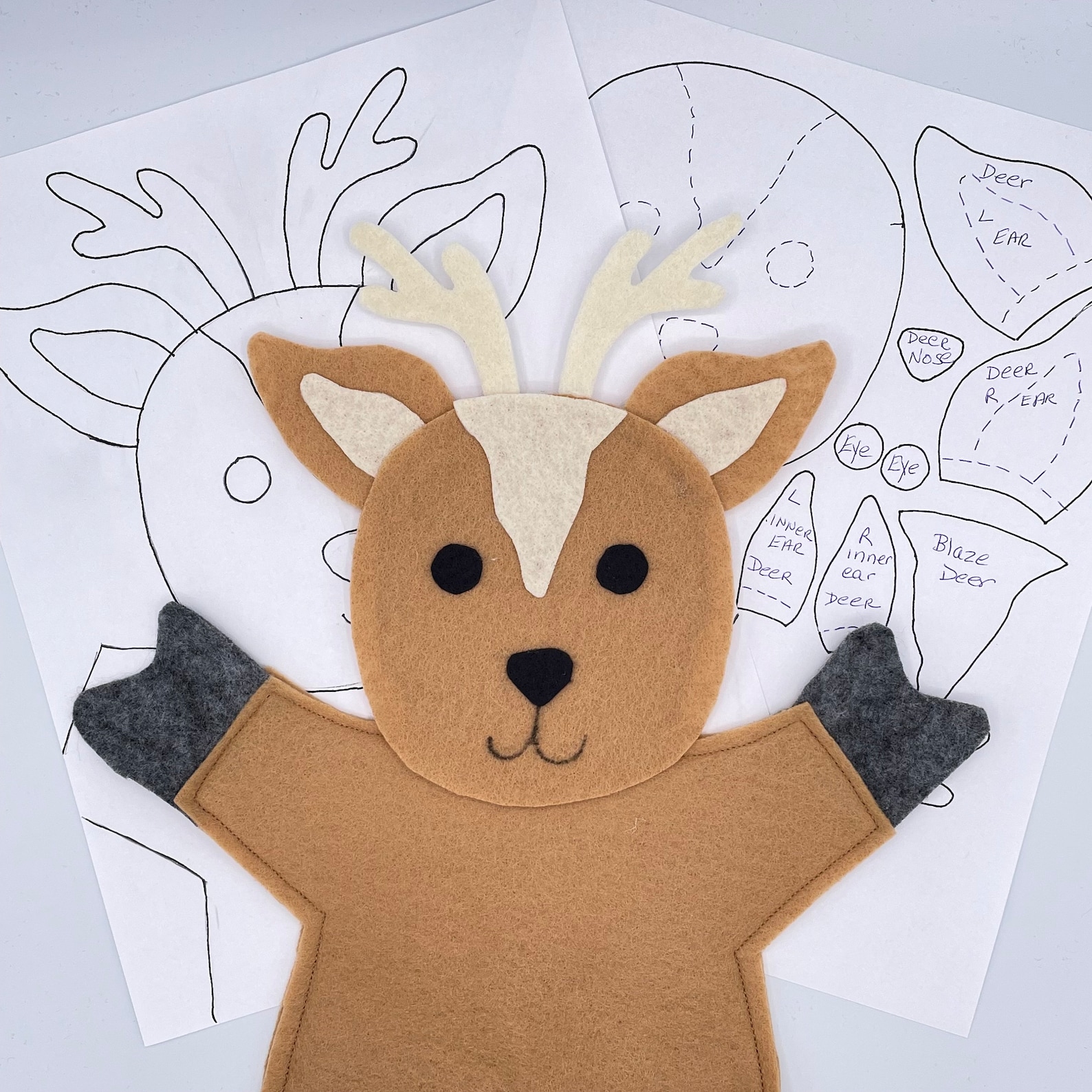 Deer Hand Puppet Pattern PDF Pattern for Hand Puppet Puppet - Etsy