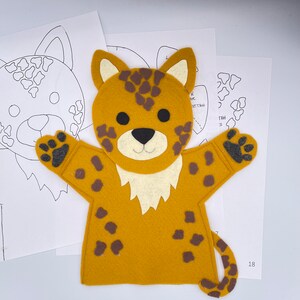 Cheetah Hand Puppet Pattern, PDF Pattern for Hand Puppet, Puppet Sewing ...