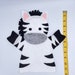 Zebra Hand Puppet Pattern, PDF Pattern for Hand Puppet, Puppet Sewing ...