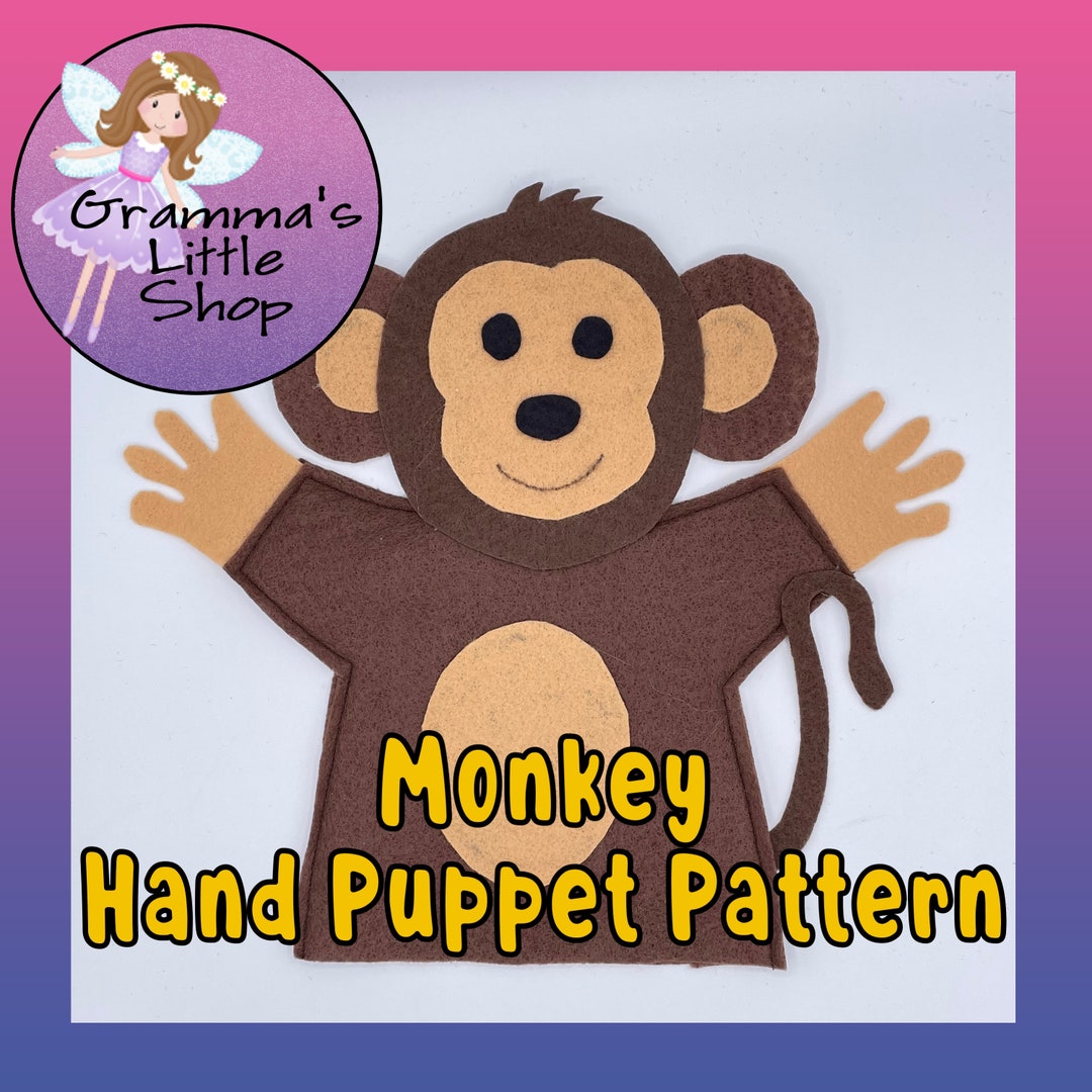 Monkey Hand Puppet Pattern - Easy-to-follow PDF Sewing Pattern - Etsy