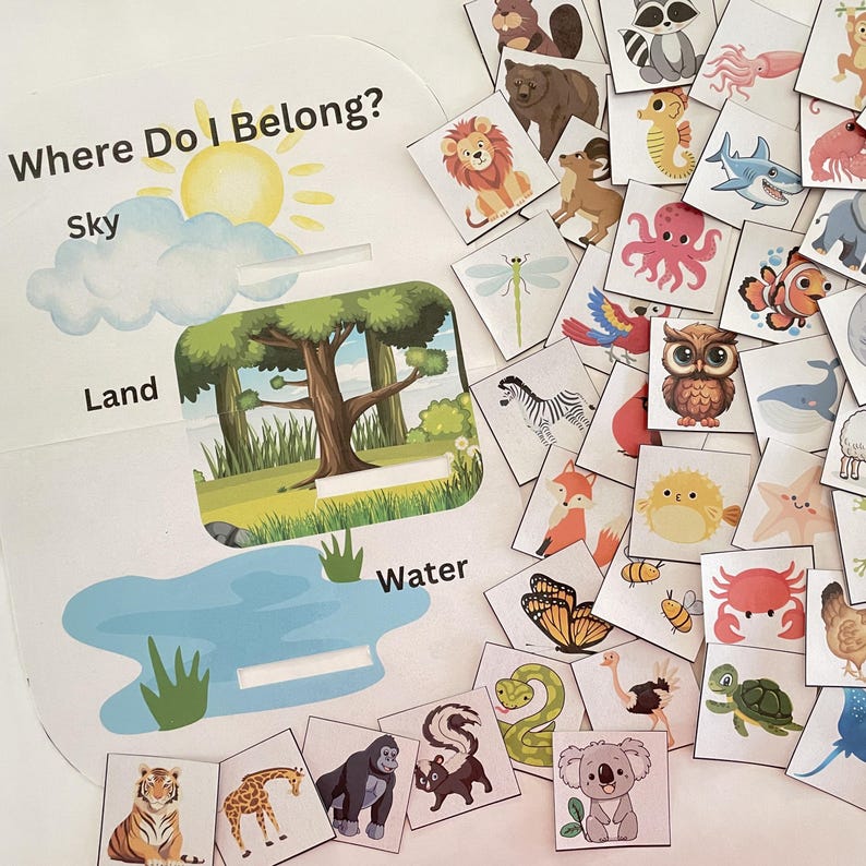 Flisat Habitat Sorting Insert, Animal Habitats (PDF Pattern) - Etsy