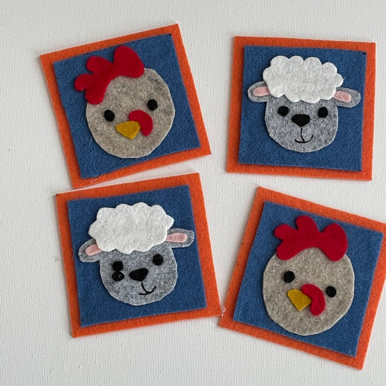 Farm Animal Match Game for Felt Board - DIY Downloadable Pattern - Etsy