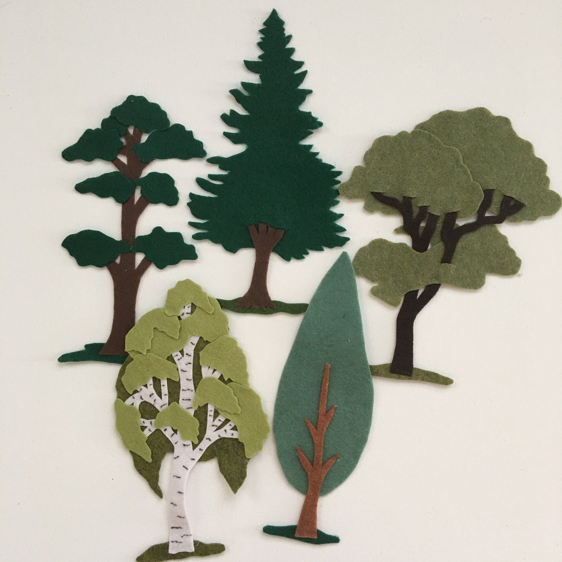 Tree Felt Patterns Assorted Felt Tree Patterns for Use on a - Etsy