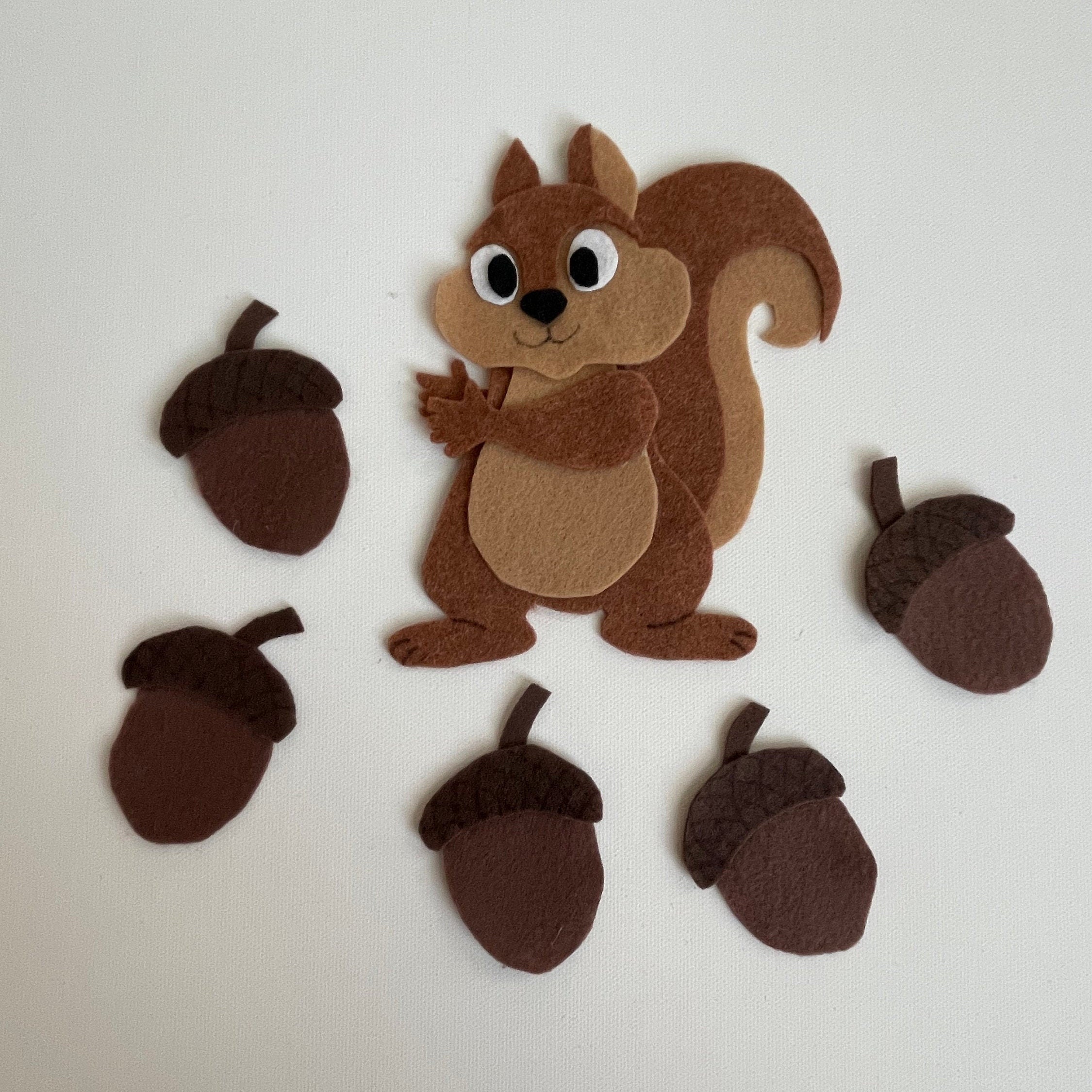5 Little Acorns Felt Squirrel Pattern Preschool Rhyme DIY - Etsy Canada