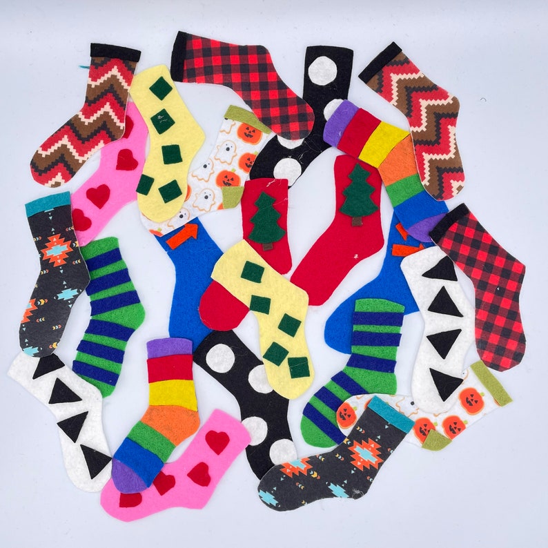Match the Socks Pattern Math for Kids Sorting Game DIY - Etsy