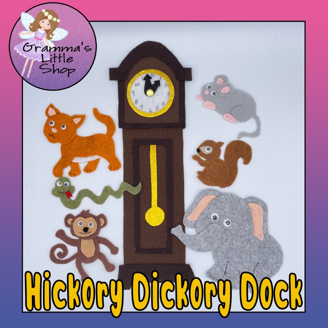 Hickory Dickory Dock Nursery Rhyme DIY Pattern for Interactive Felt ...