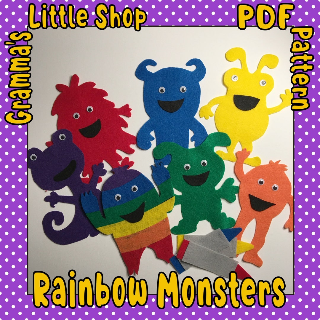 Rainbow Monsters, Color Monsters Felt Board Pattern - Teaching Aid for ...