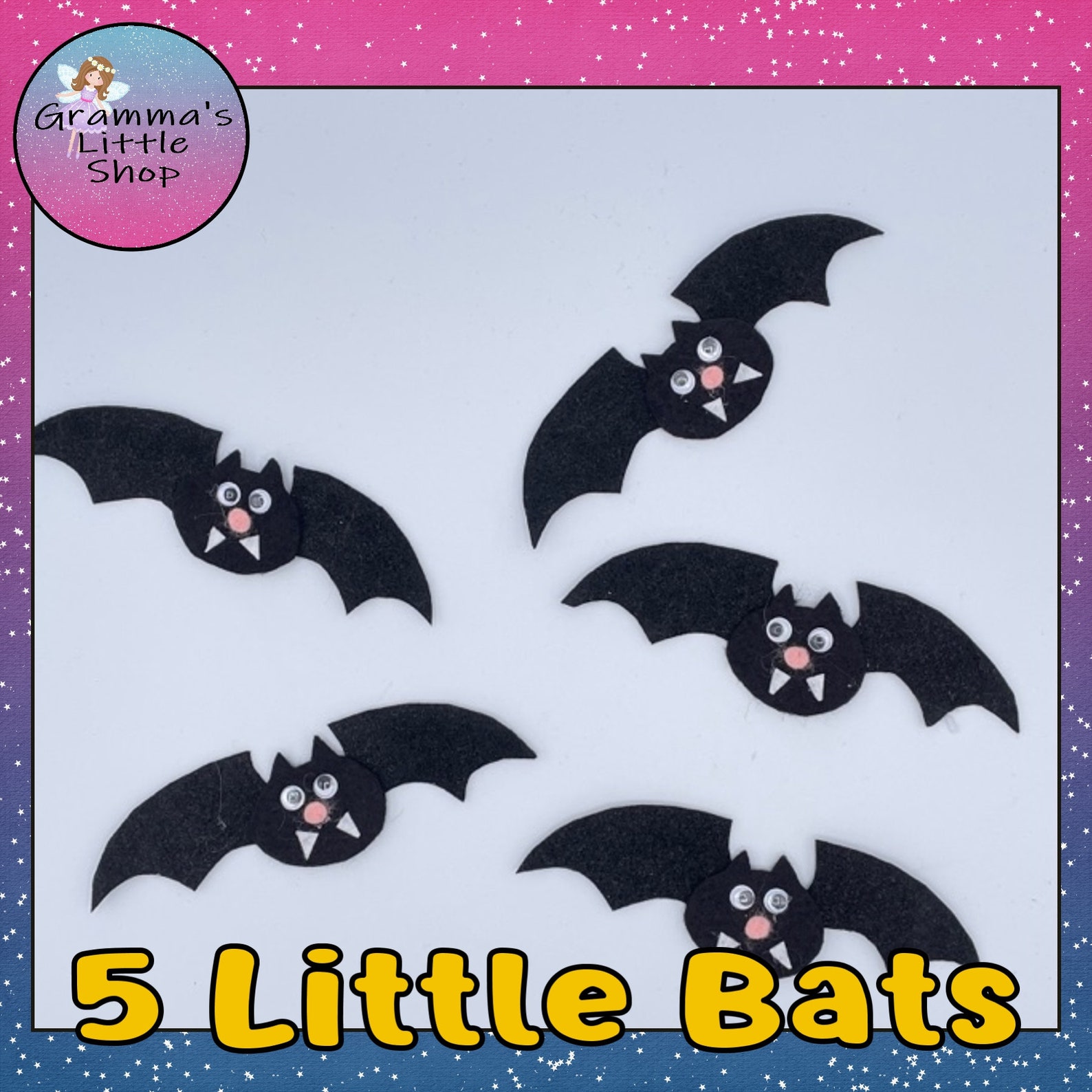 5 Little Bats Felt Story Pattern Bat Headband Bat Crown - Etsy