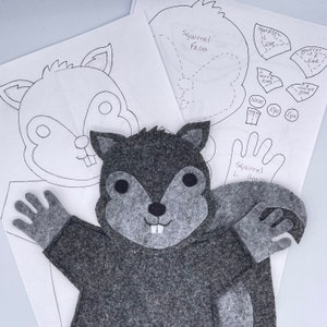 Squirrel Hand Puppet Pattern, PDF Pattern for Hand Puppet, Puppet ...