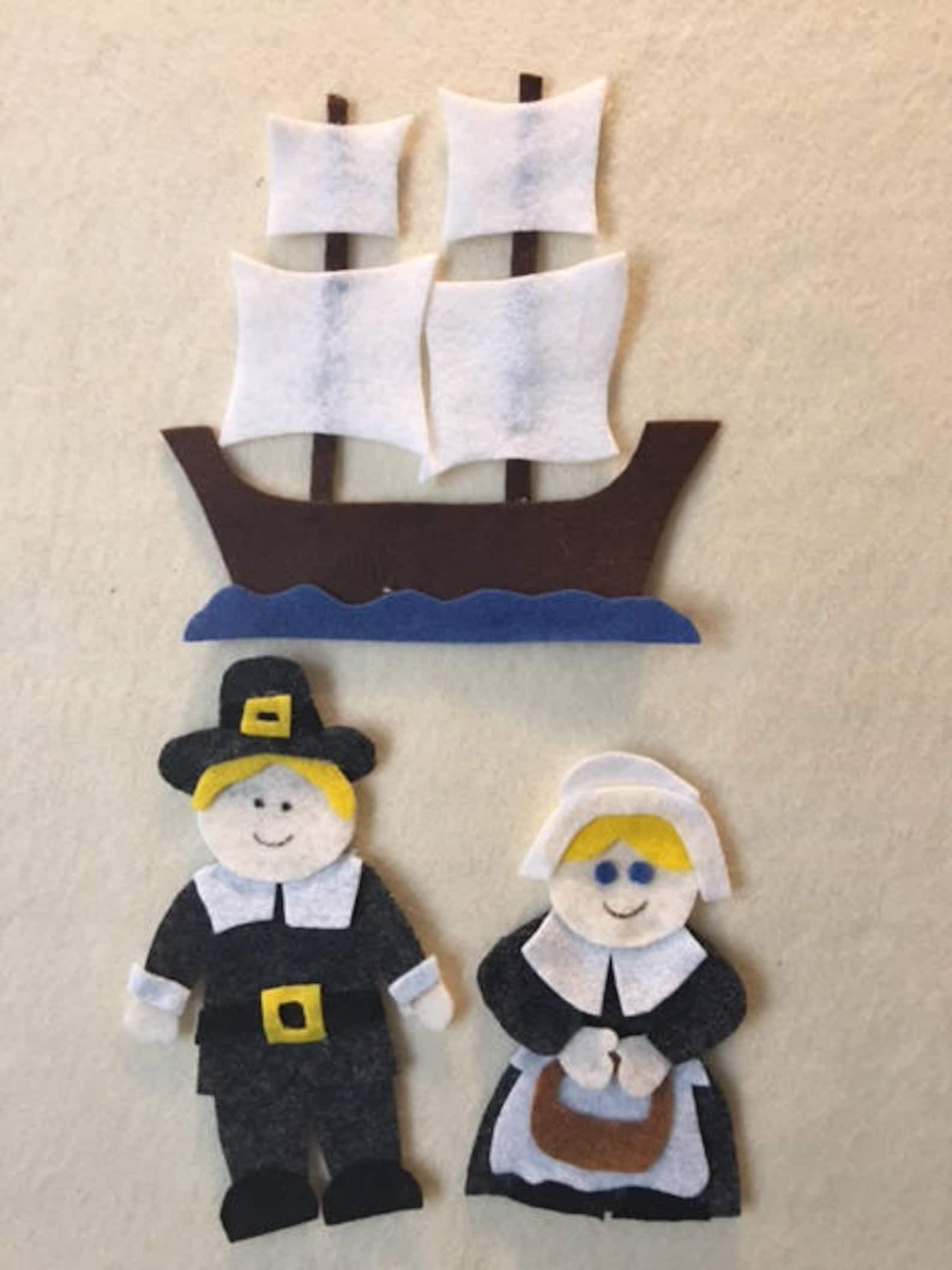 Thanksgiving and the Pilgrims Pattern for A Felt Board Including the ...