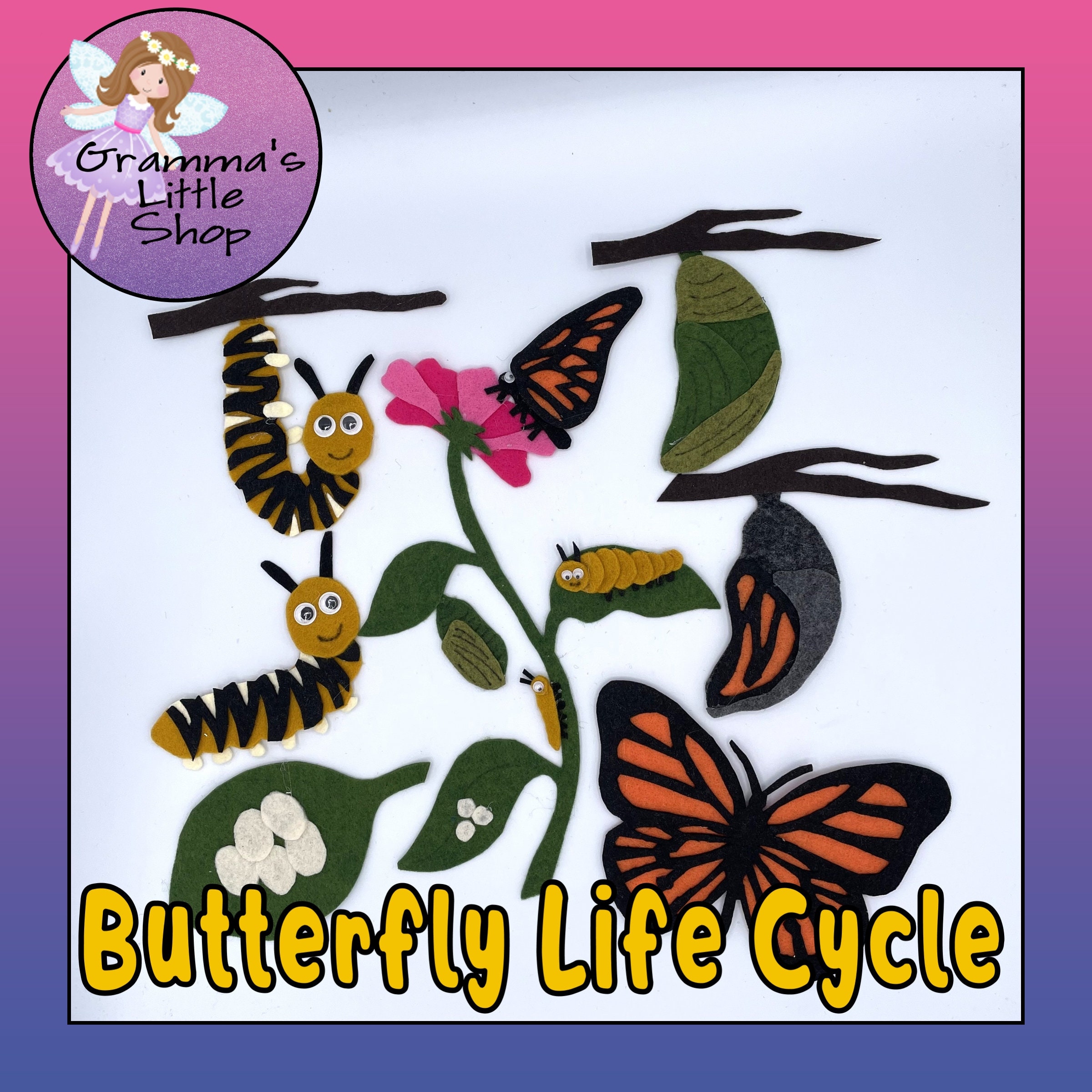 Butterfly Life Cycle Felt Board Pattern – Interactive Science (DIY ...