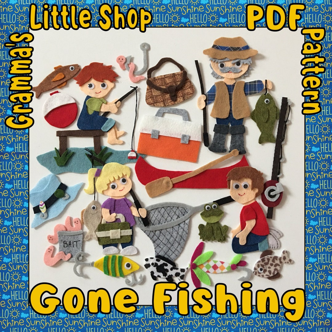 Gone Fishing, Felt Story Pattern, PDF Felt Pattern - Instant Download ...