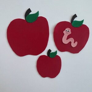 Wiggle Worm and Apples Playing Hide and Seek, Felt Board Pattern, DIY ...