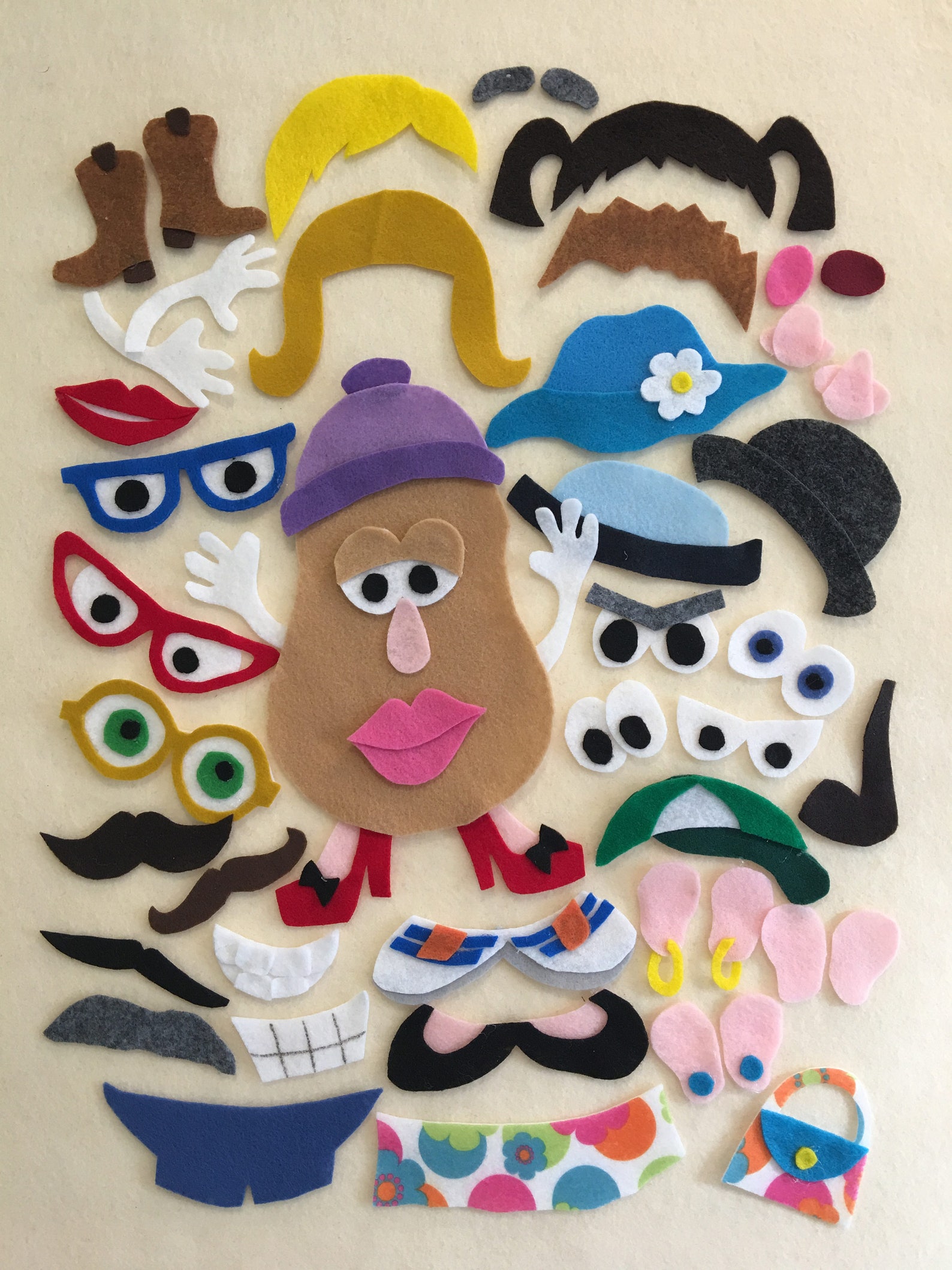 Mr & Mrs Potato Head Felt Board Pattern for the Classic Game - PDF ...