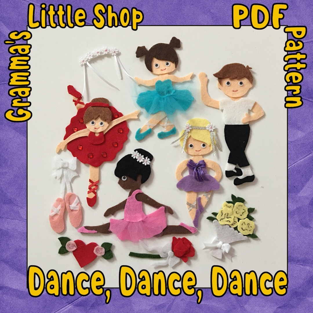 Felt Ballerina Pattern – Dance Story Board Characters (printable PDF ...