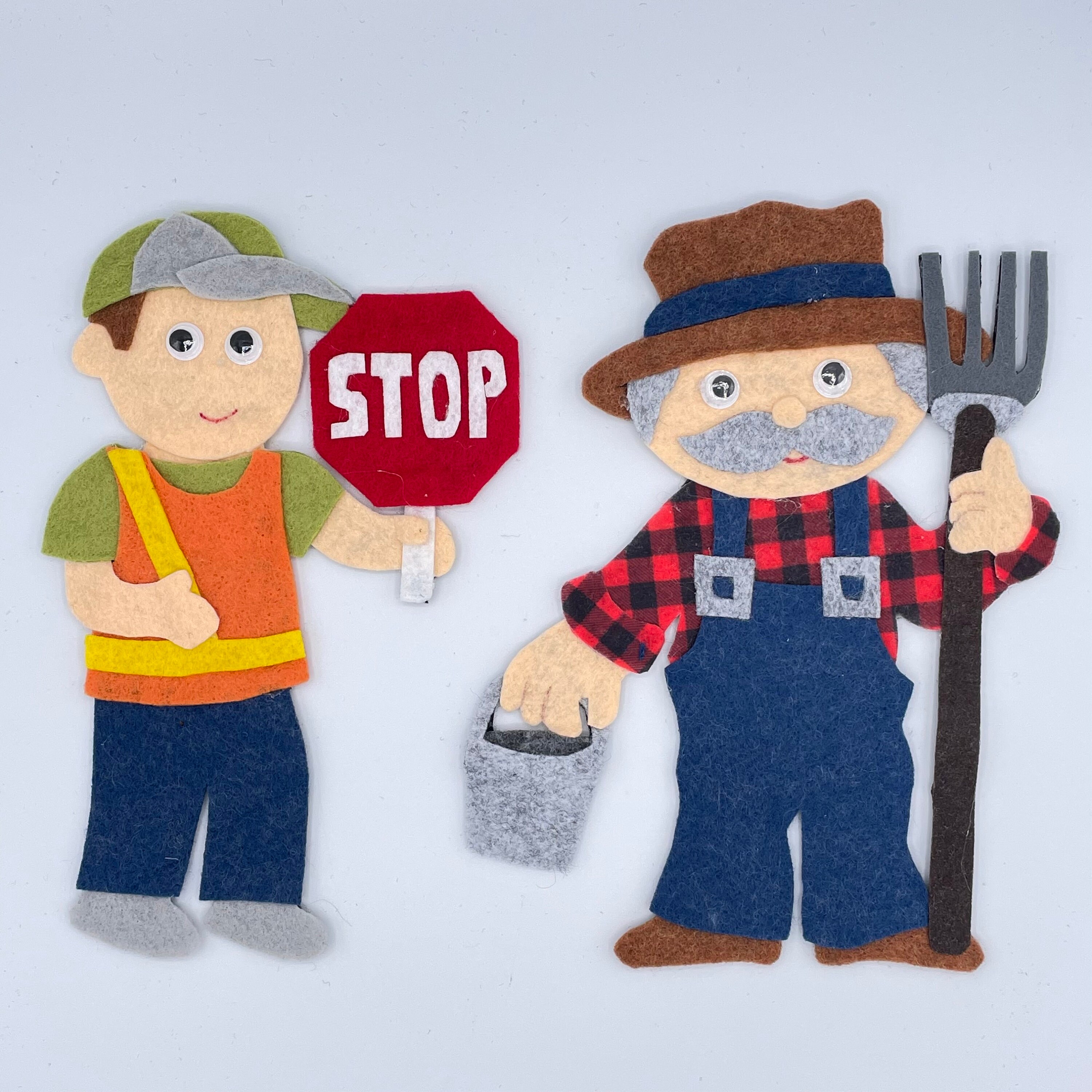 Community Helpers 2 Felt Board or Stick Puppet Patterns PDF - Etsy