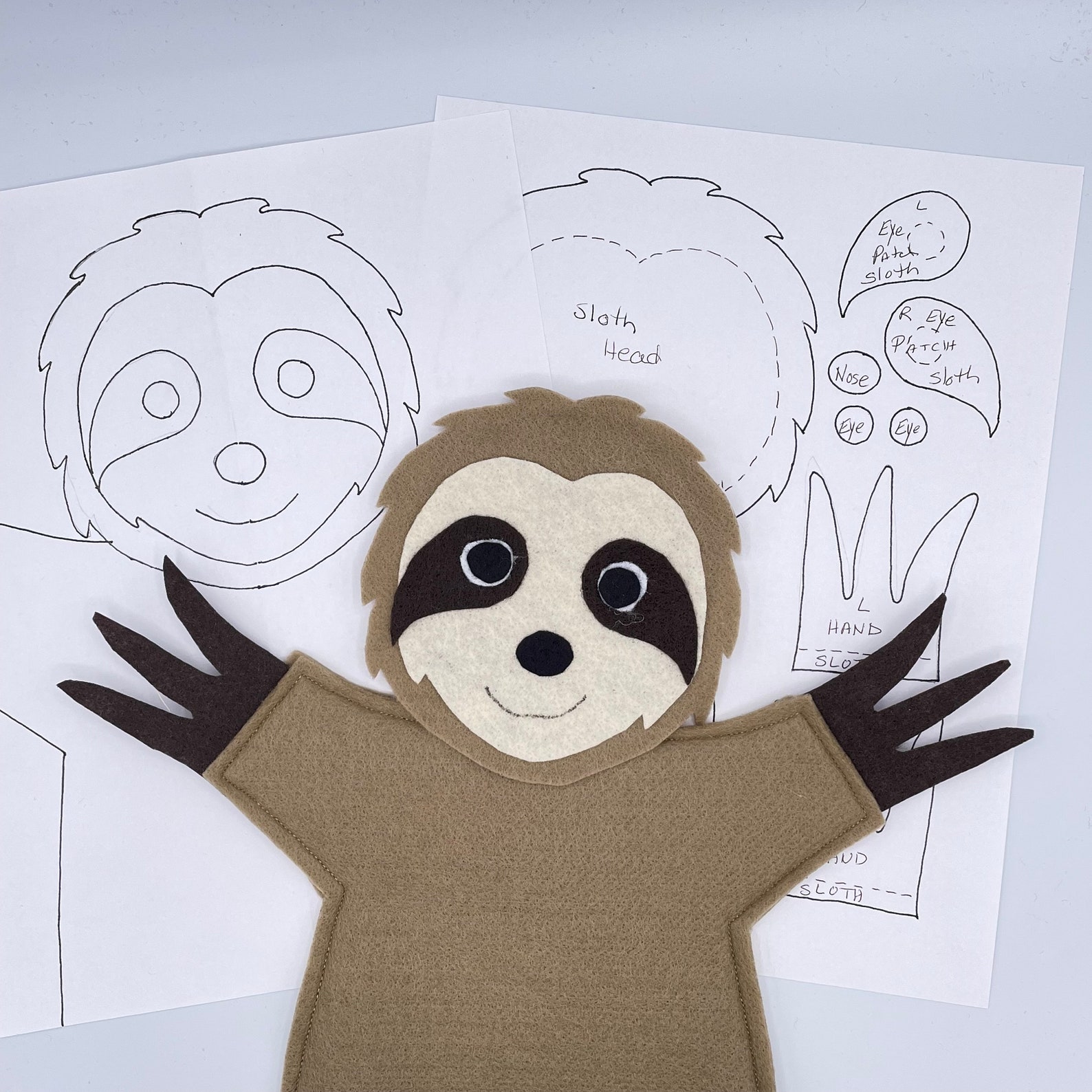 Sloth Hand Puppet Pattern PDF Pattern for Hand Puppet Puppet - Etsy