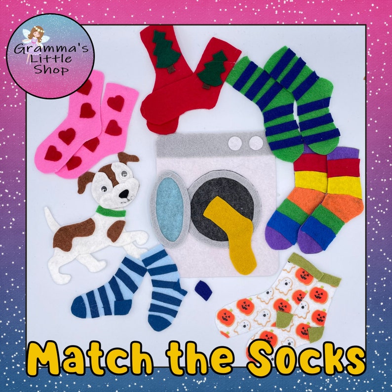 Match the Socks Pattern Math for Kids Sorting Game DIY | Etsy