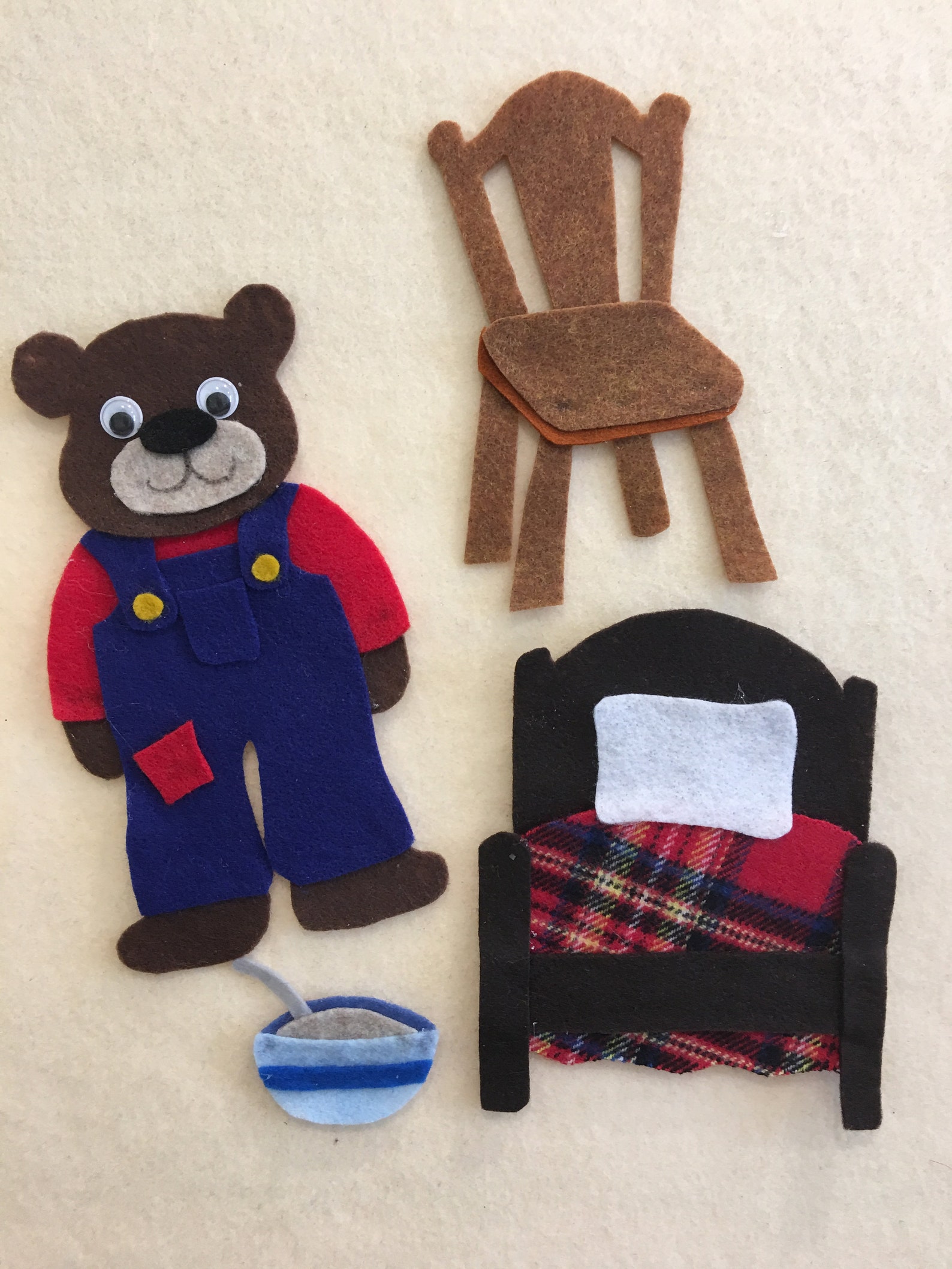 Goldilocks and the 3 Bears, PDF PATTERN for Use on a Felt or Flannel ...