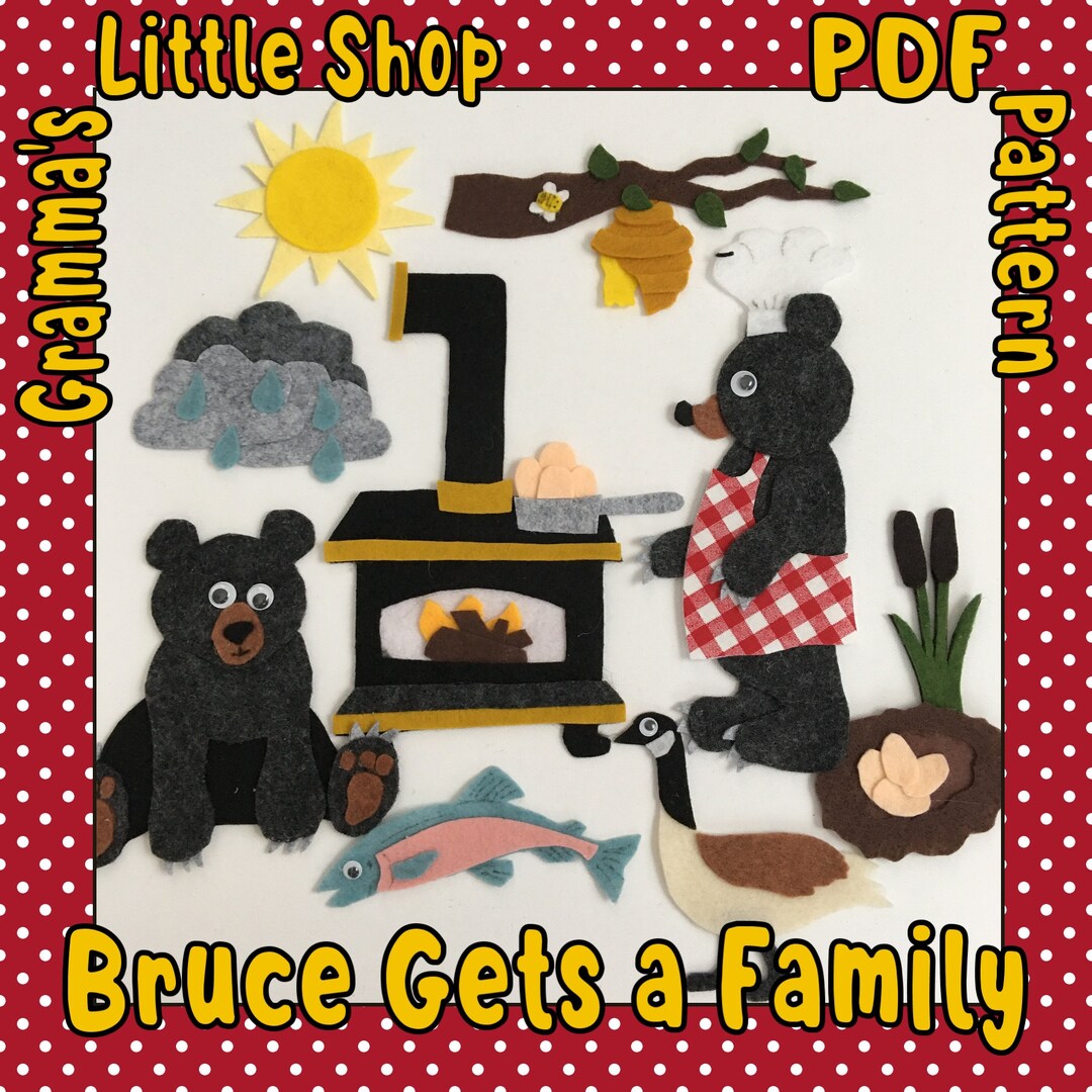Bruce Gets a Family, Felt Story Pattern, DIY Pattern - PDF Pattern Only ...