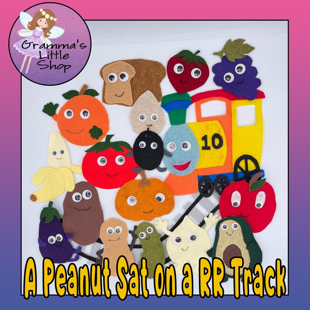 A Peanut Sat on a Railroad Track Felt Story Pattern With Song Lyrics ...